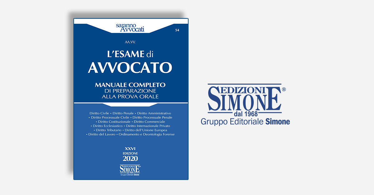 Libro L'esame di Avvocato - 54 per la prova orale - Edizioni Simone