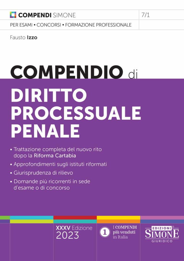 Compendio di Diritto Processuale Penale 2023 - Edizioni Simone