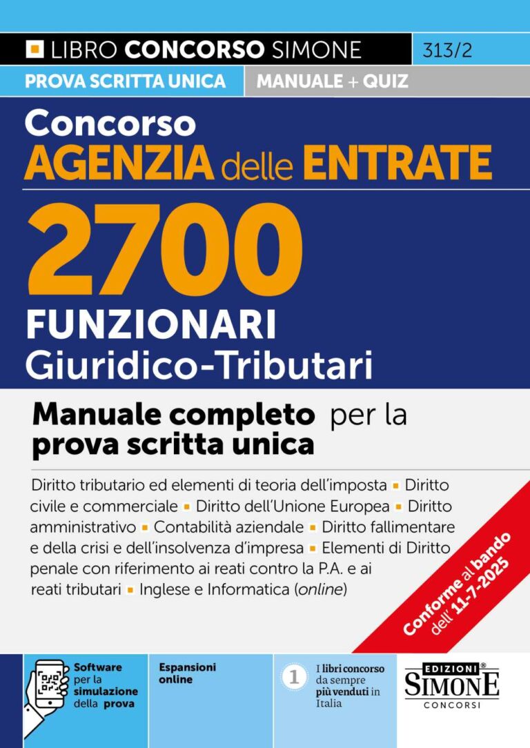 Concorso Agenzia delle Entrate 2700 Funzionari Giuridico Tributari - Edizioni Simone