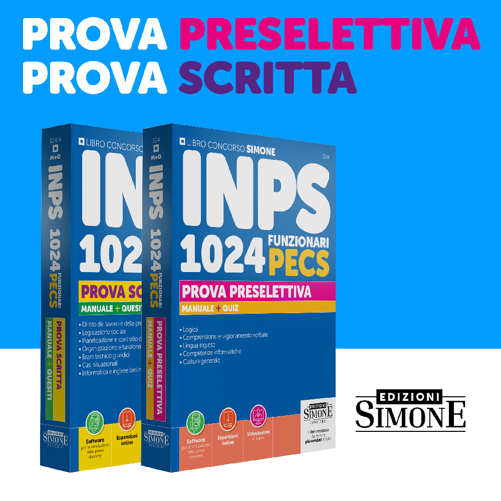 Concorso INPS 1024 Funzionari PECS 2026 - Edizioni Simone